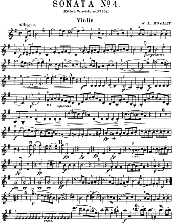 Violin Sonata No 21 In E Minor K 304 300c Wolfgang Amadeus Mozart Violin Sonata No 21 In E Minor K 304 300c Wolfgang Amadeus Mozart